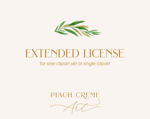 Extended License-for one clipart set or single clipart – www.peachcreme.com
