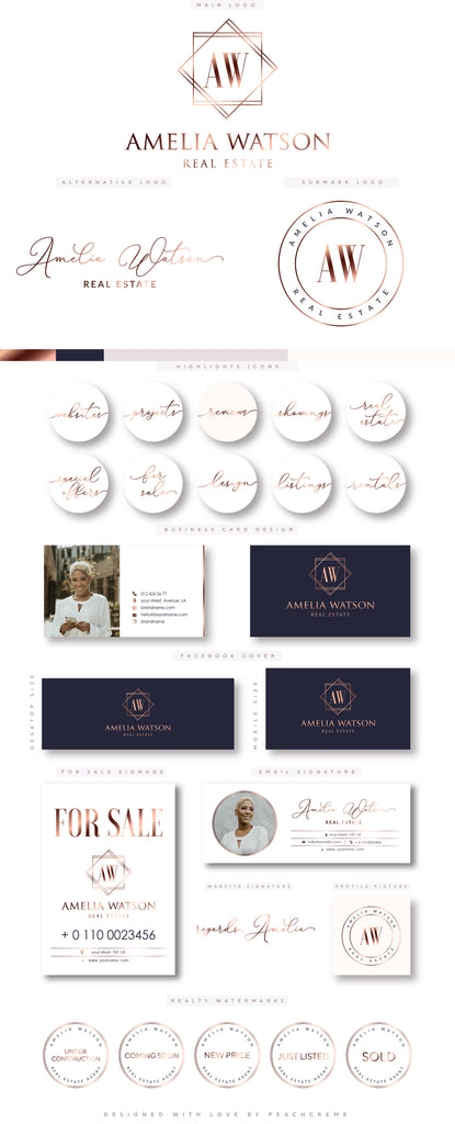 Real Estate Branding Kit, Realty Logo Design, Luxury House Logo, For ...
