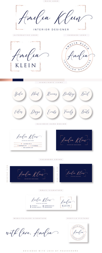 Beautiful Rose Gold Logo - Amelia Klein Kit | Peach Creme – www ...