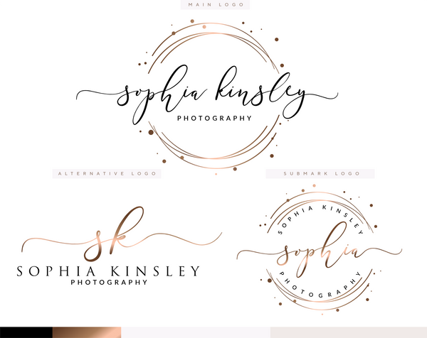 Rose Gold Logo Design, Rose Gold Branding kit, Premade Branding Kit ...